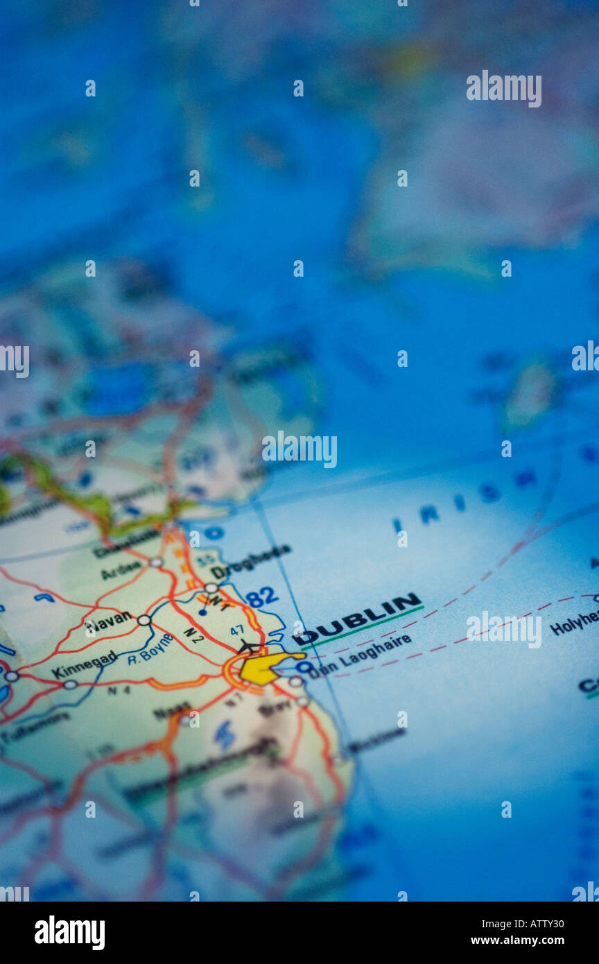 DUBLIN ROAD MAP Stock Photo - Alamy
