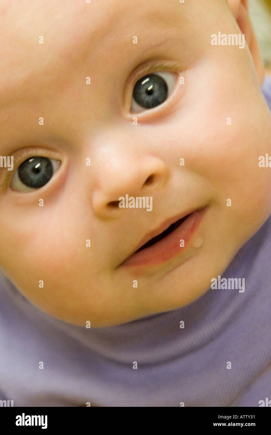 Baby face up close Stock Photo - Alamy