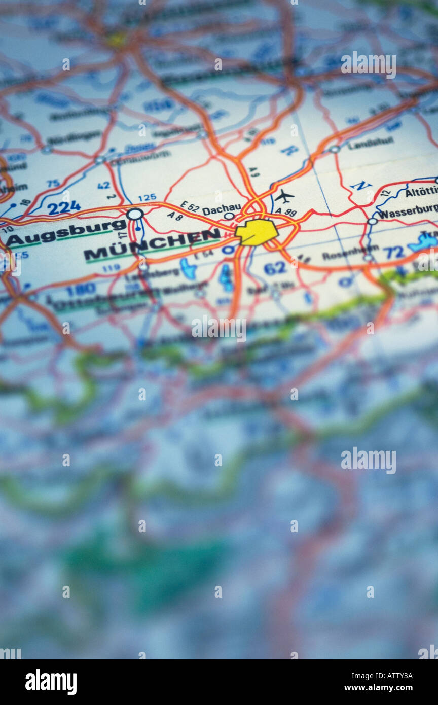 Munich map hi-res stock photography and images - Alamy