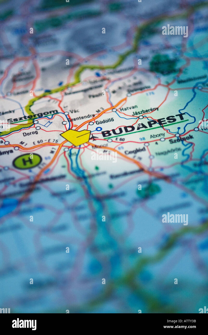BUDAPEST ROAD MAP Stock Photo - Alamy