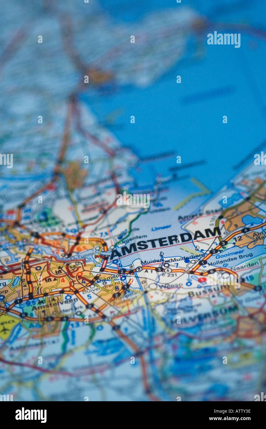 AMSTERDAM ROAD MAP Stock Photo - Alamy