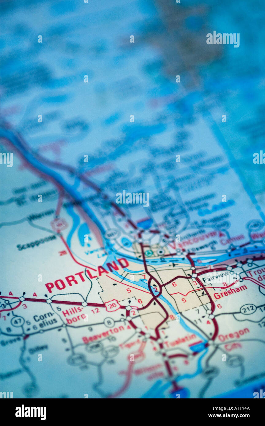 PORTLAND ROAD MAP Stock Photo - Alamy