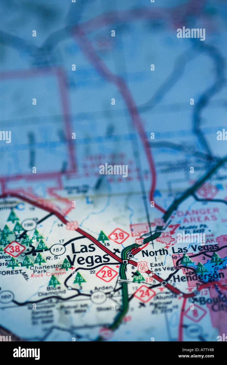 LAS VEGAS ROAD MAP Stock Photo - Alamy