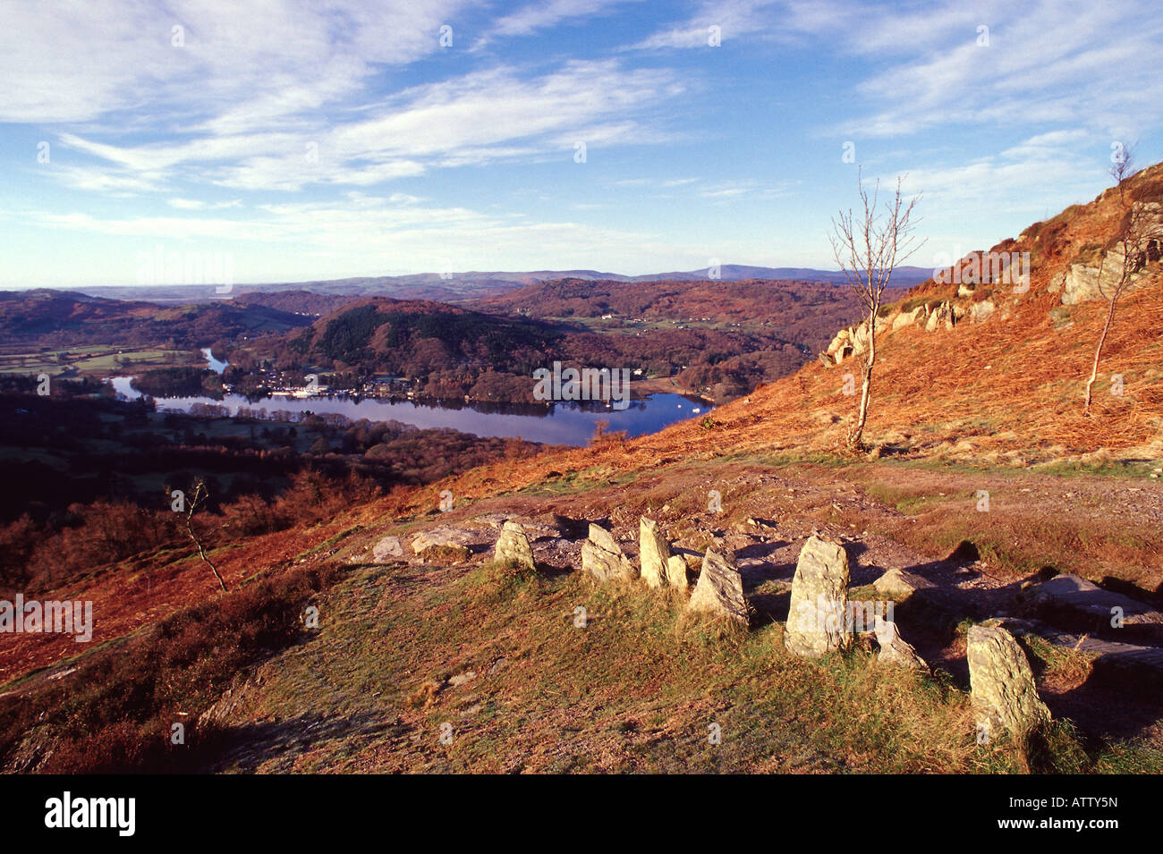 lake windermere from gummers how autumn colours lake district cumbria ...