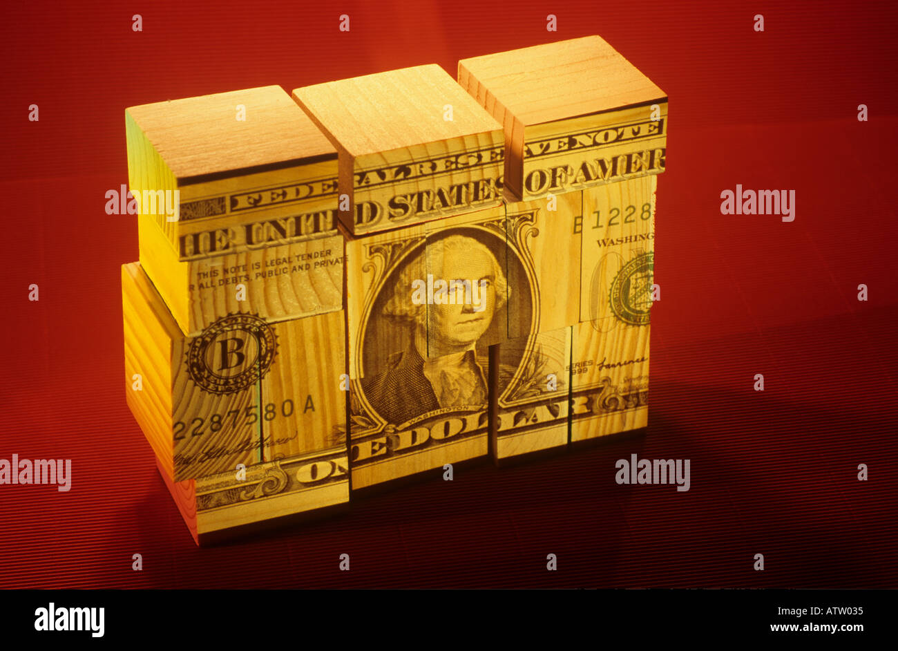 Dollar bill building blocks Stock Photo - Alamy