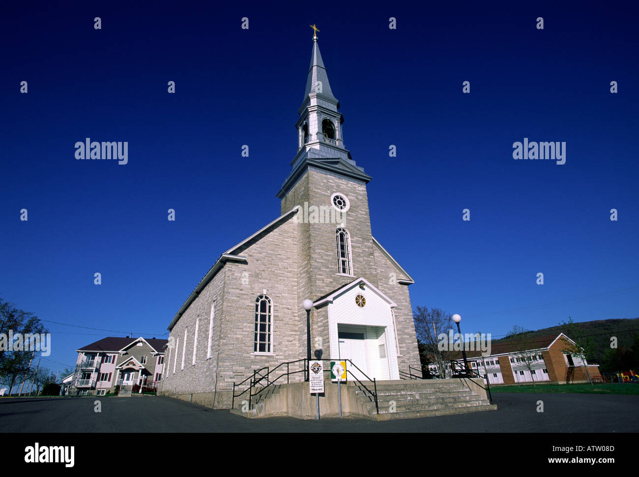 Church town square Quebec Canada Stock Photo - Alamy
