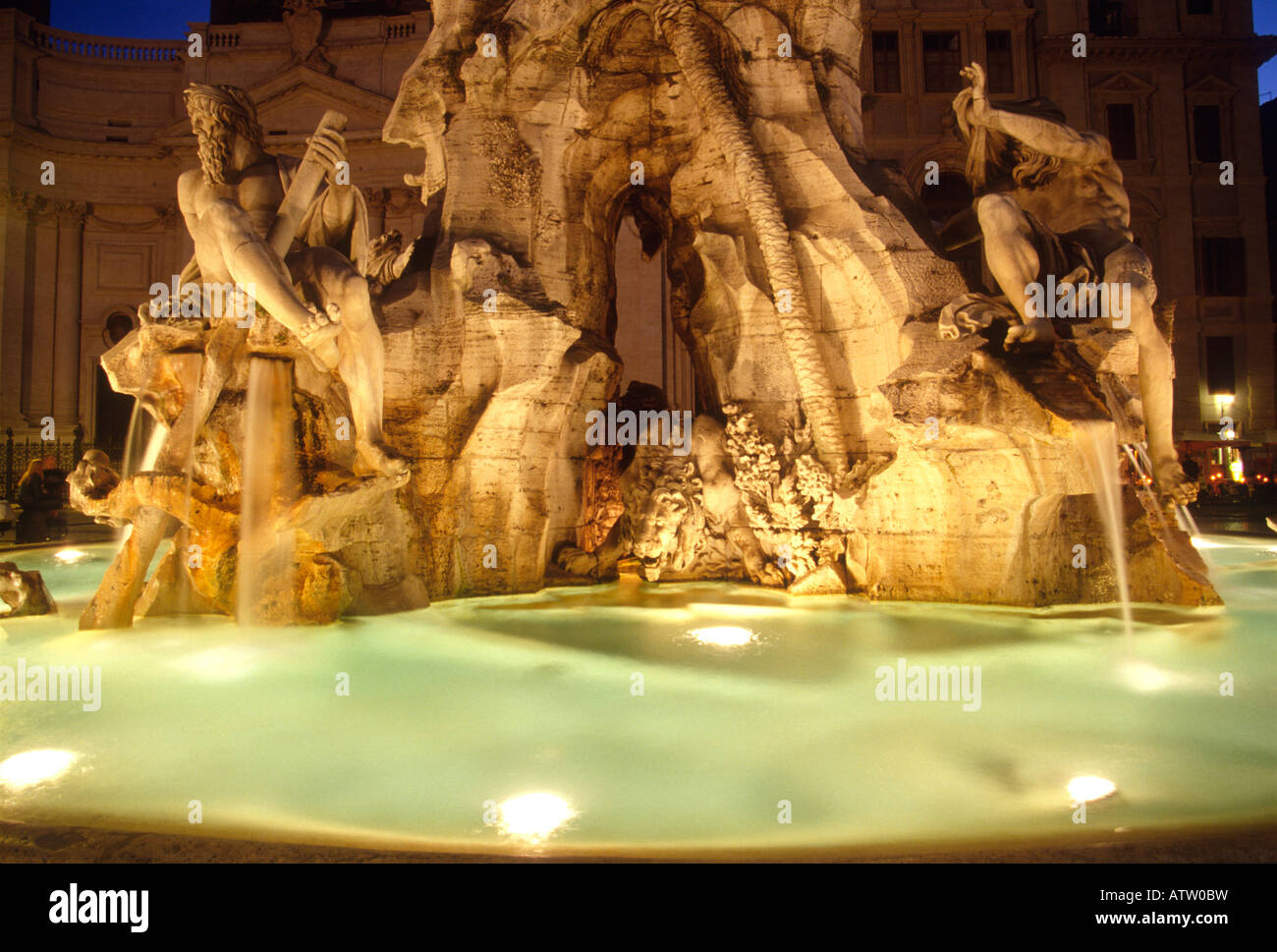 rome navona square bernini fountain Stock Photo - Alamy