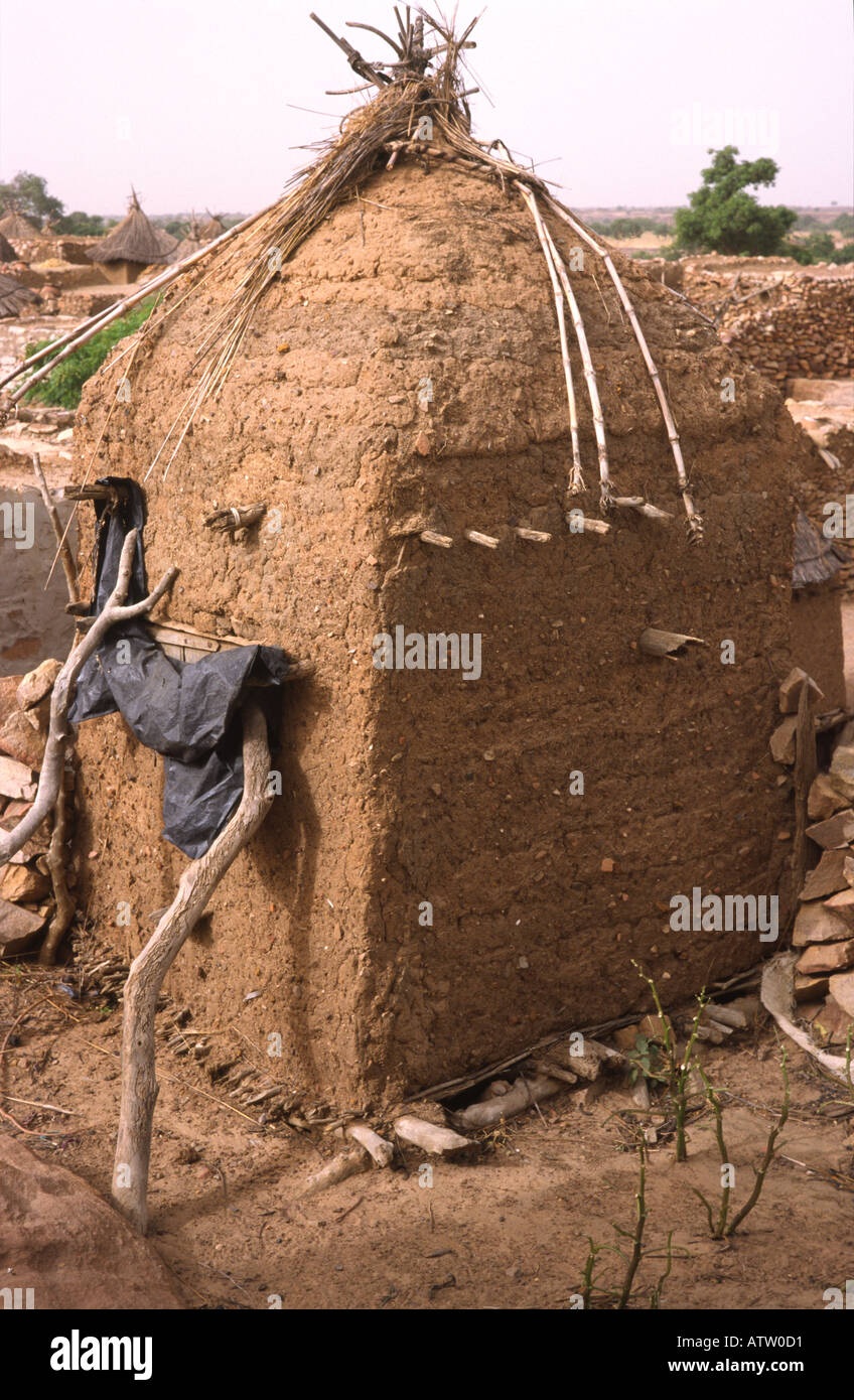 Dogon country Mali West Africa a granary for storing millet Stock Photo ...