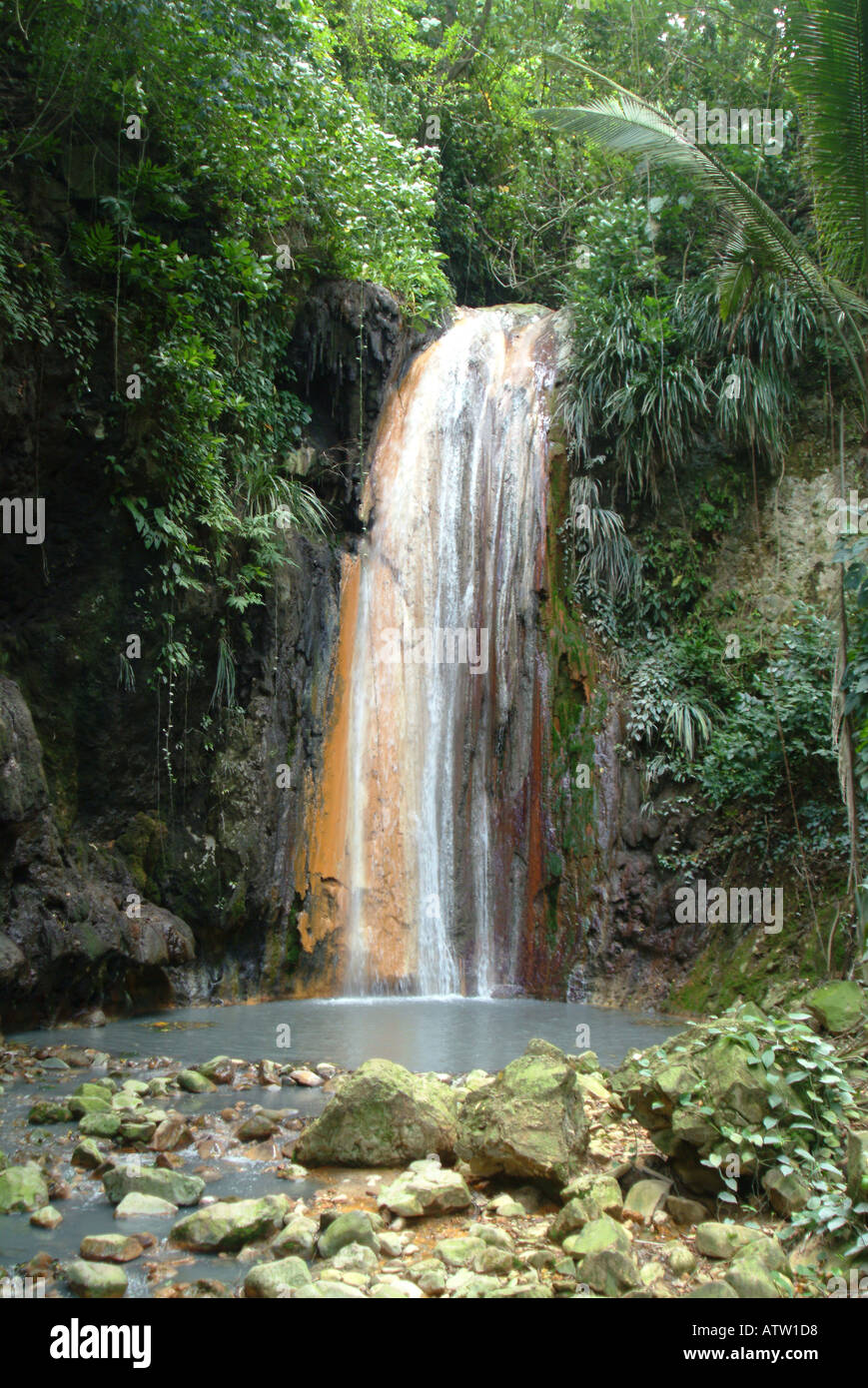 Diamond Falls Botanic Gardens Soufriere St Lucia West Indies Stock ...