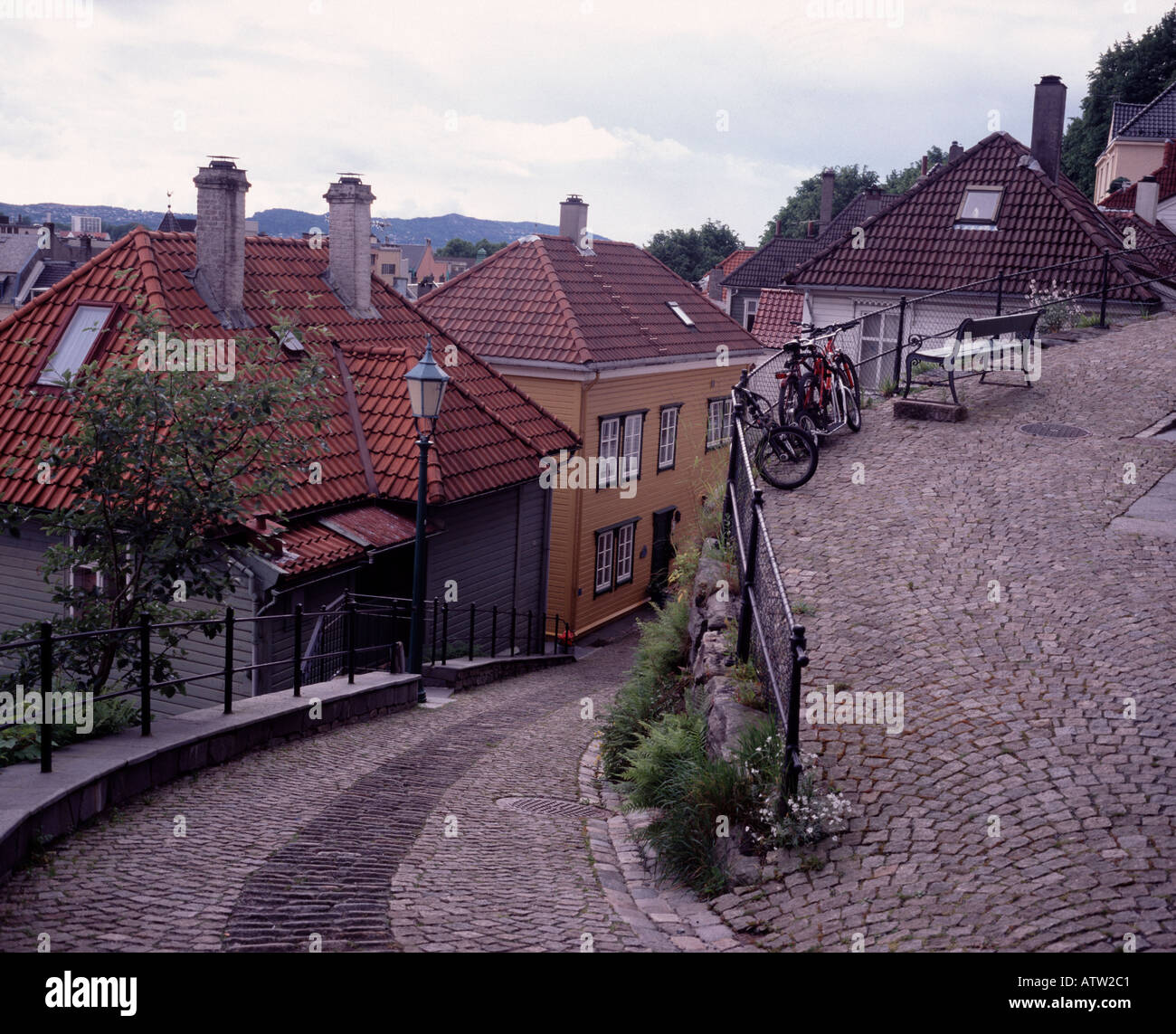 Street in the newer part of Bergen Noway Stock Photo - Alamy