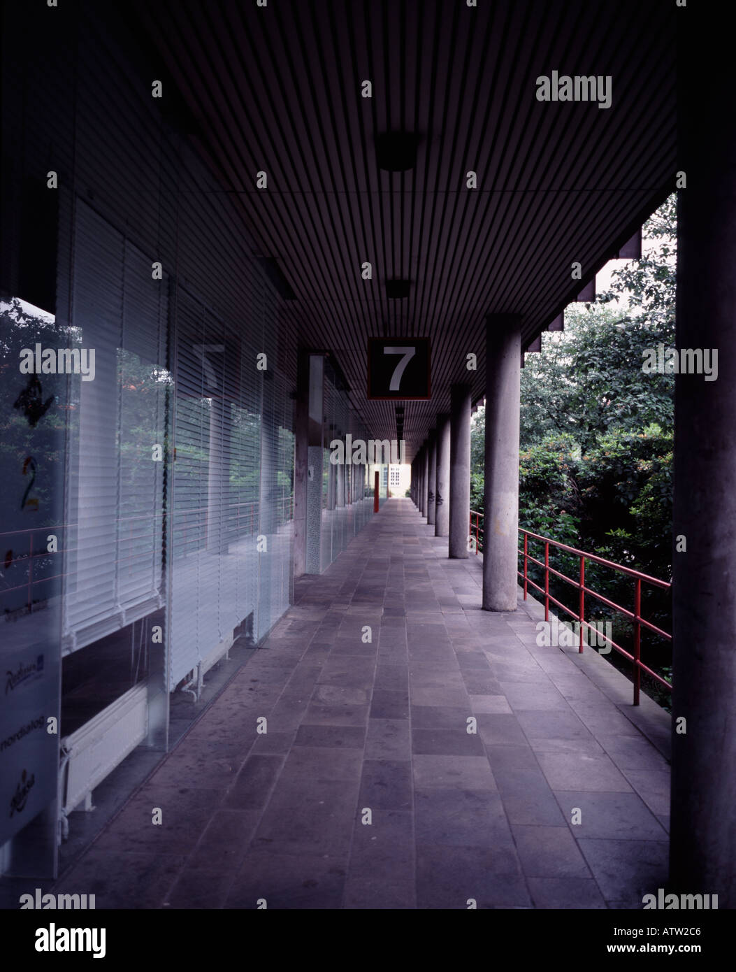 Walkway of modern office building Bergen Norway Stock Photo - Alamy
