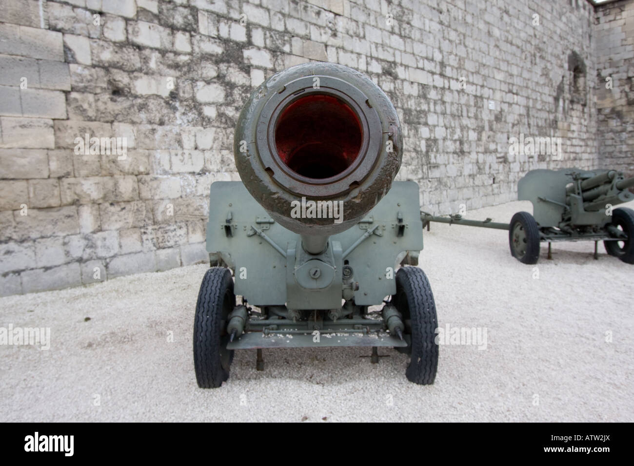 A gun outside the citadel in Budapest Stock Photo - Alamy