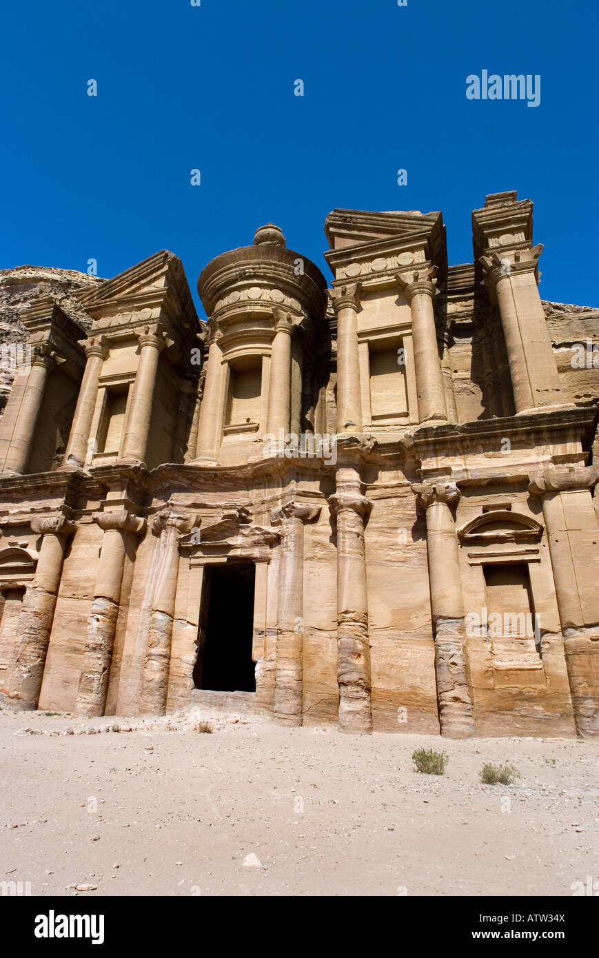 The Monastery Al-Deir Petra Jordan Stock Photo - Alamy