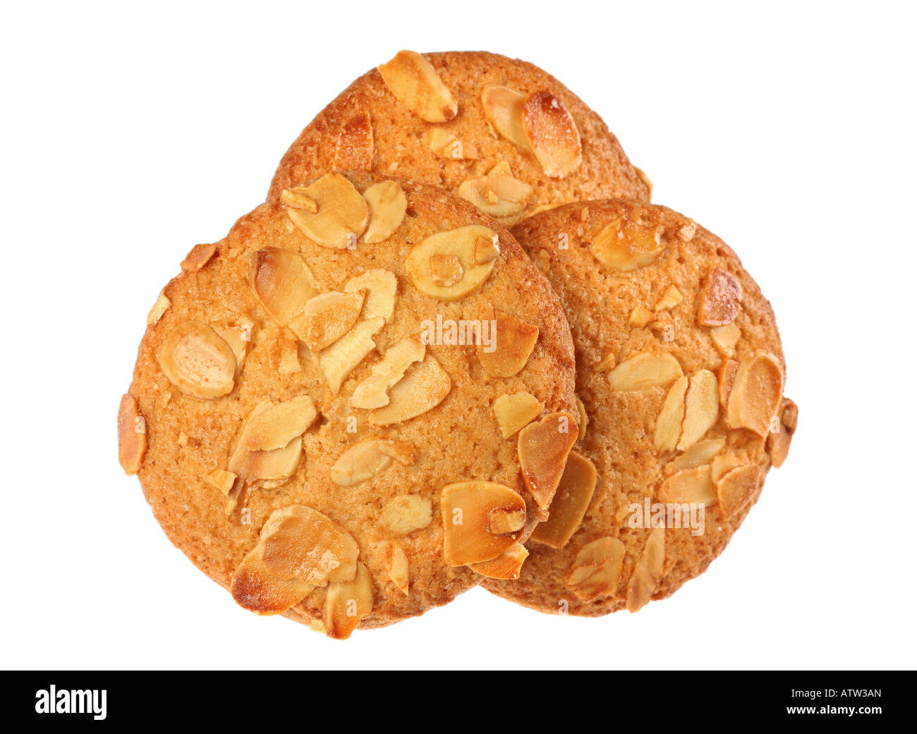 Round cookie with almond isolated on white background Stock Photo - Alamy