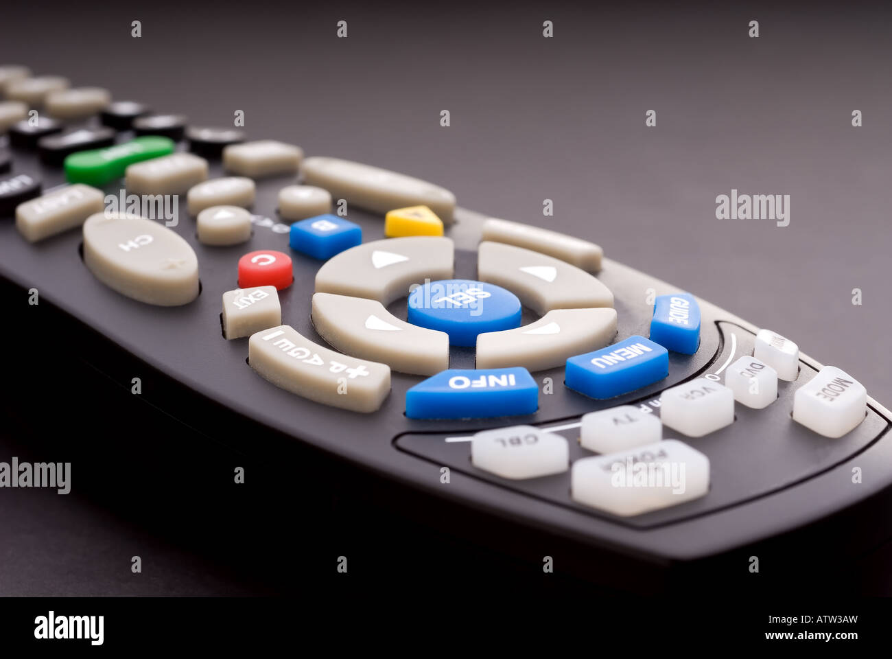 Macro of a digital cable TV remote Stock Photo - Alamy