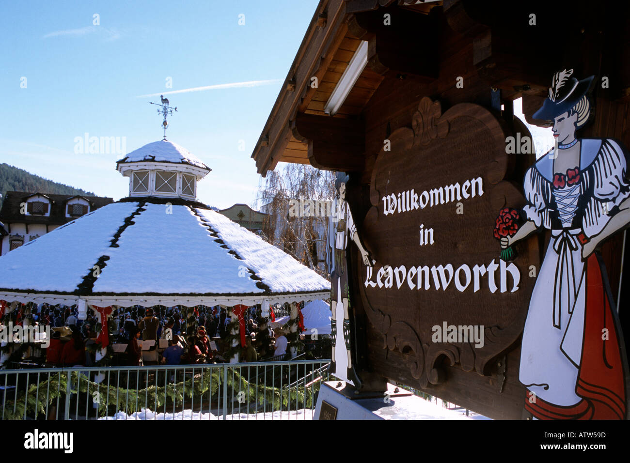 Leavenworth Washington Sign Stock Photo - Alamy