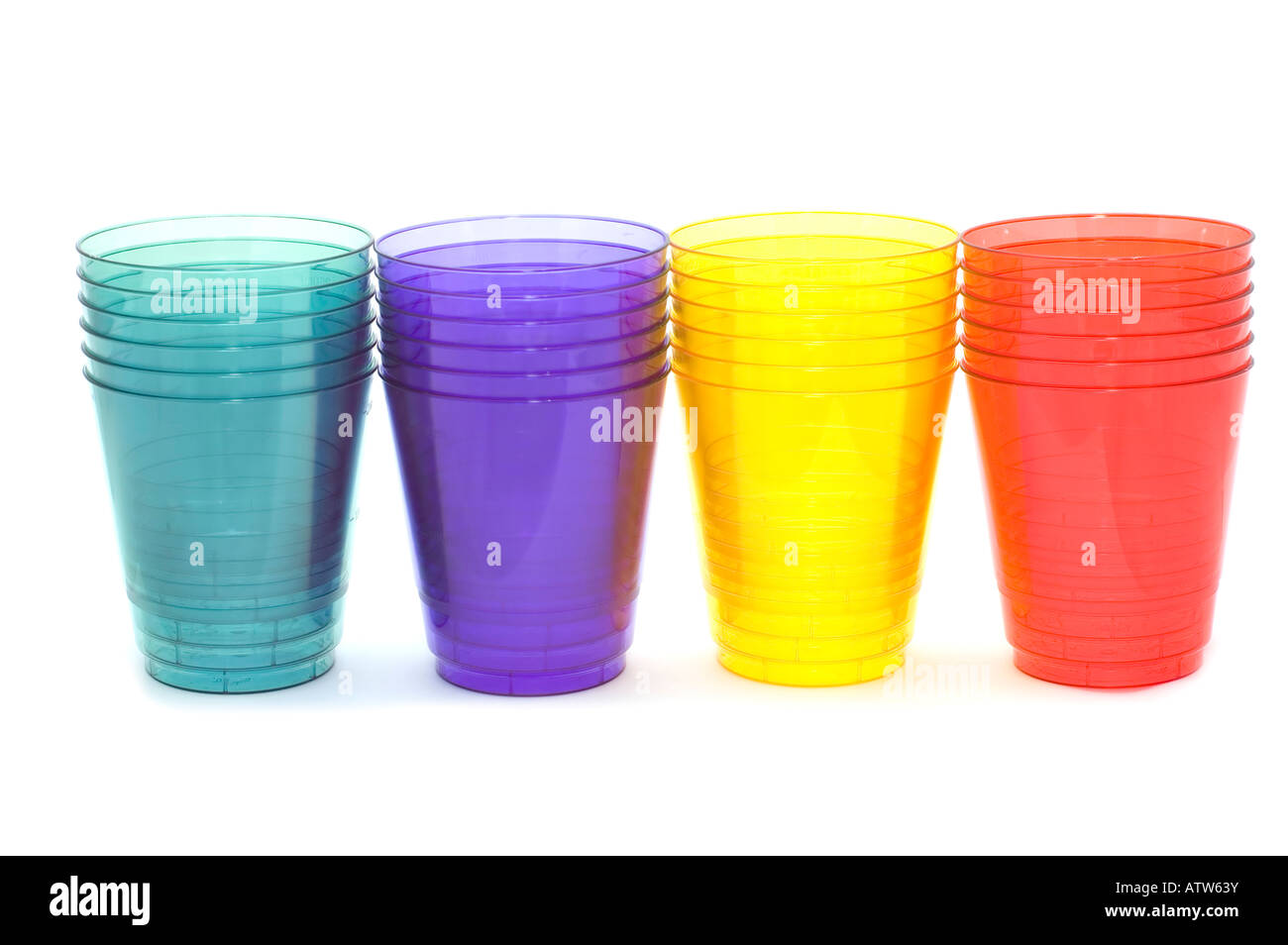 object on white kitchen utensil plastic cups Stock Photo - Alamy