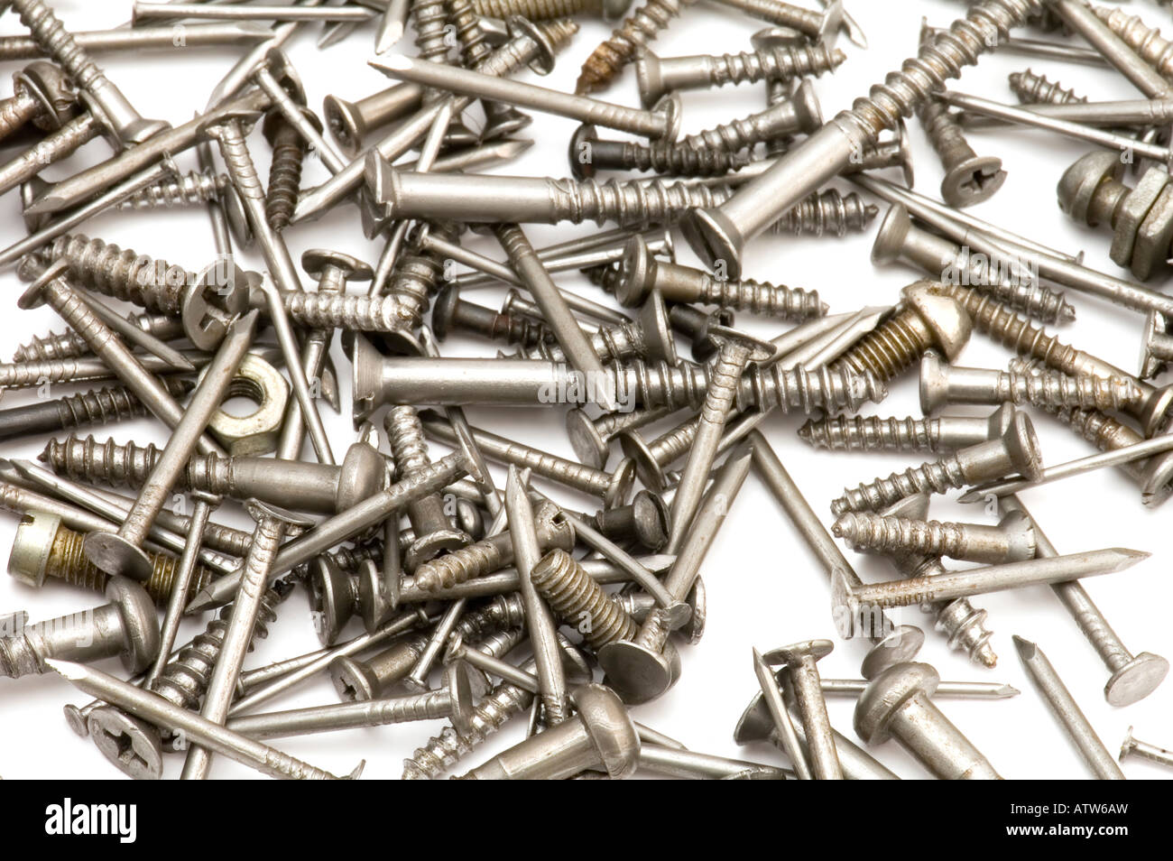 object on white tool screw close up Stock Photo - Alamy