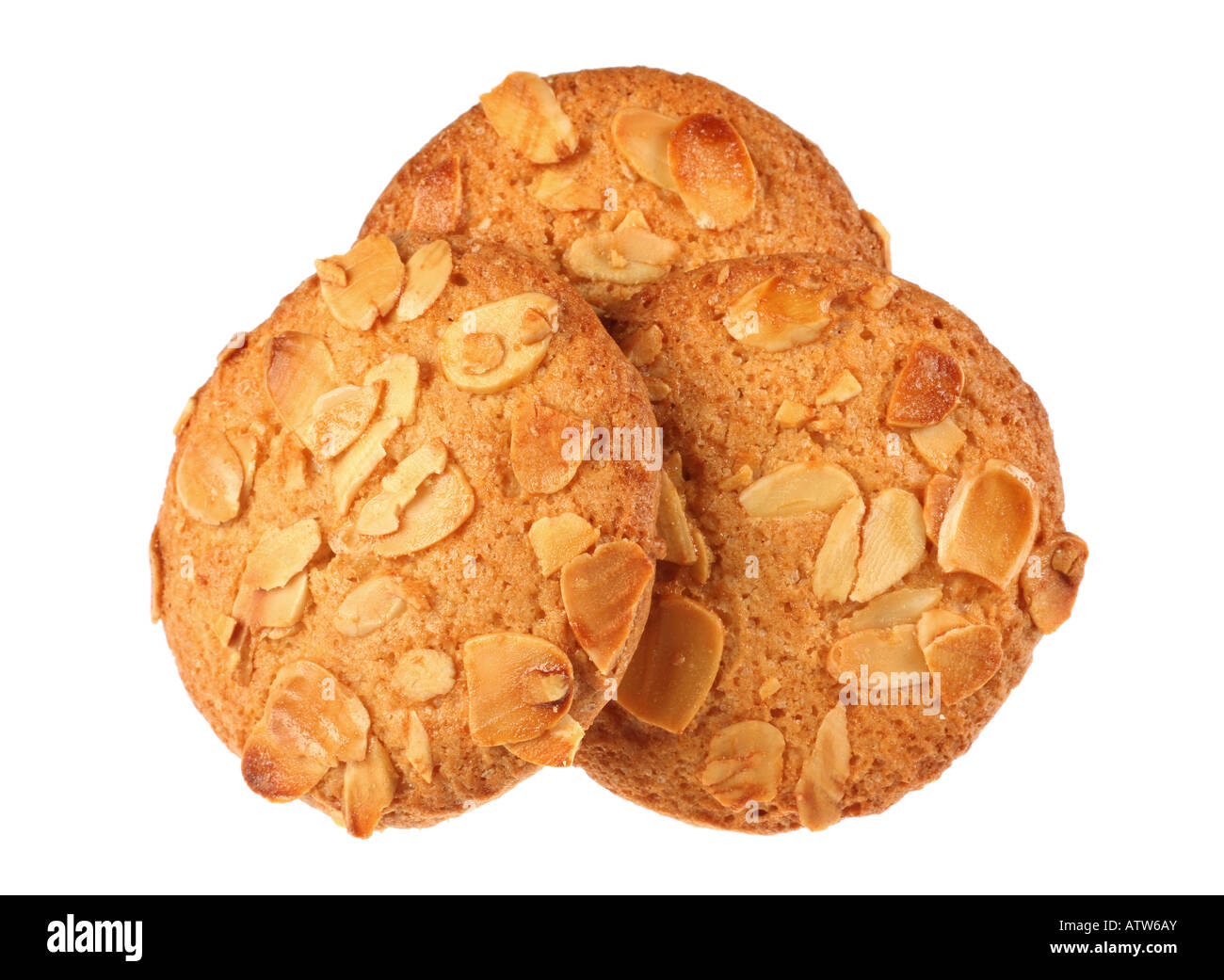 Round cookie with almond isolated on white background Stock Photo - Alamy