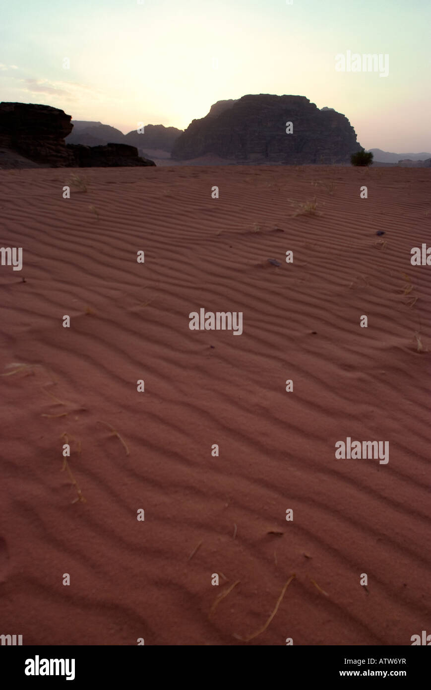 Wadi Rum Jordan Desert Sunset Sand Stock Photo - Alamy