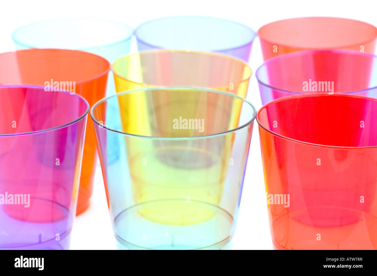 object on white kitchen utensil plastic cups Stock Photo - Alamy