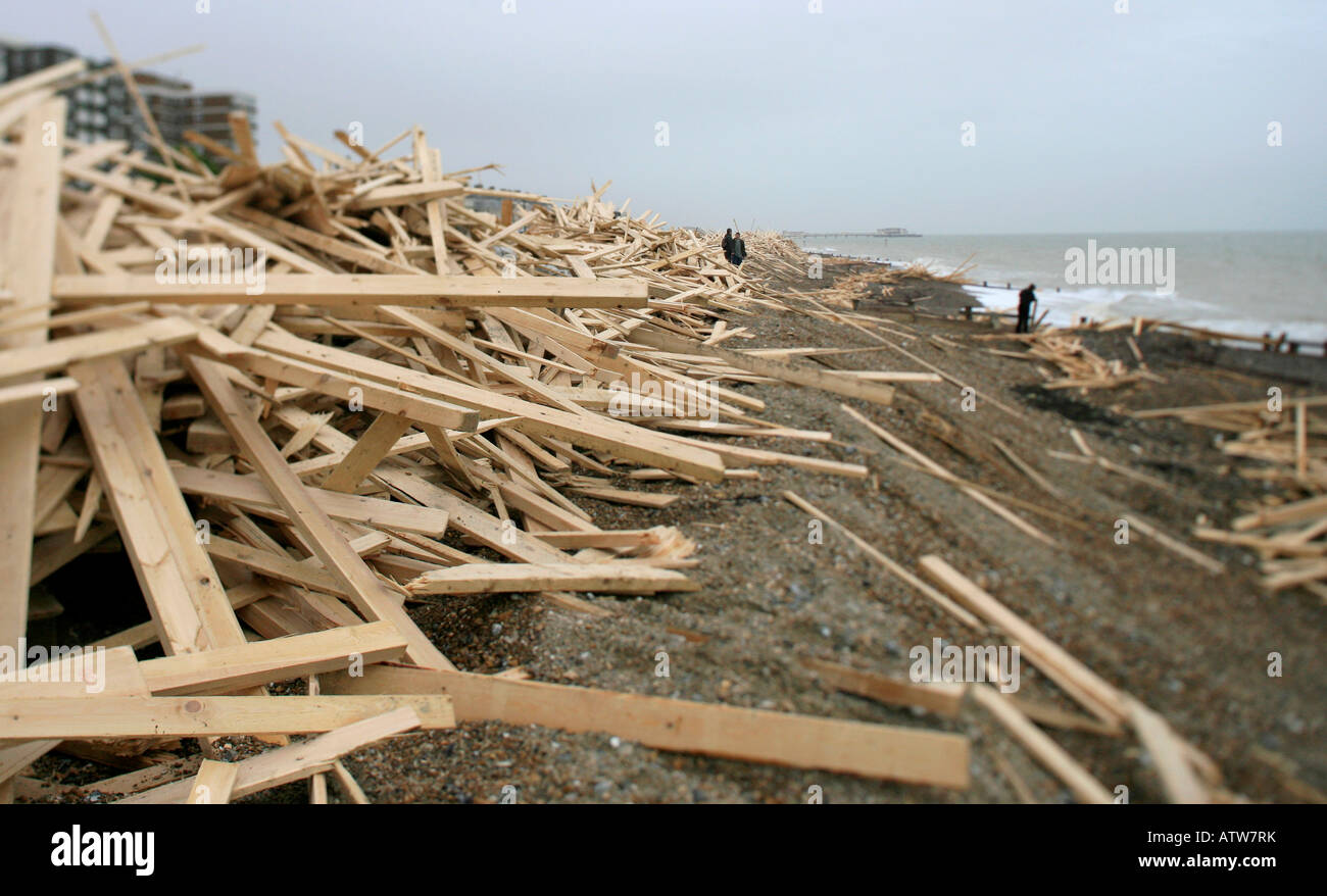 Wood washed up on the beach at worthing hi-res stock photography and ...