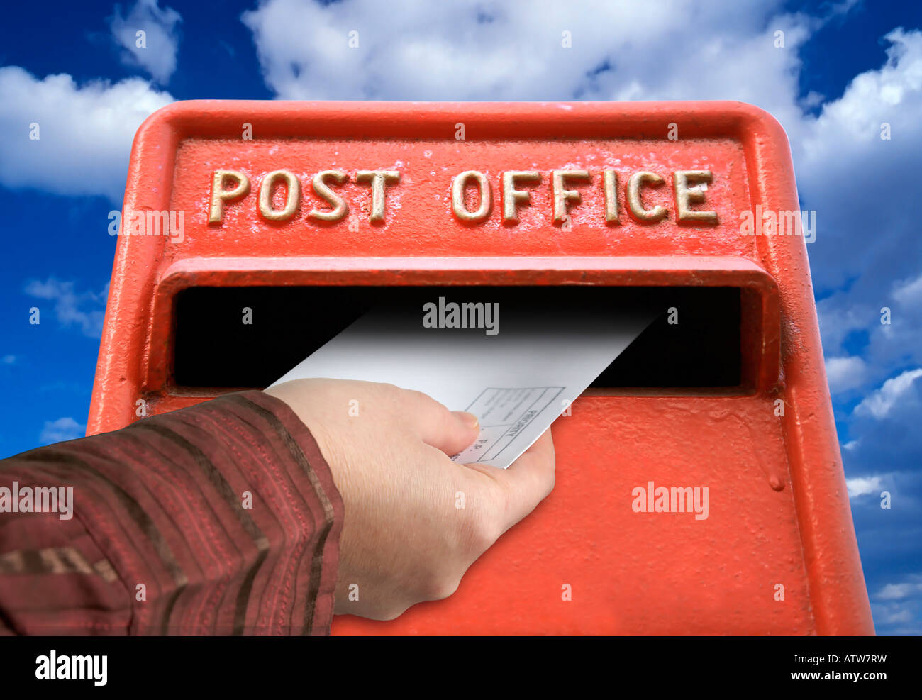 Blue mailbox hand hi-res stock photography and images - Alamy