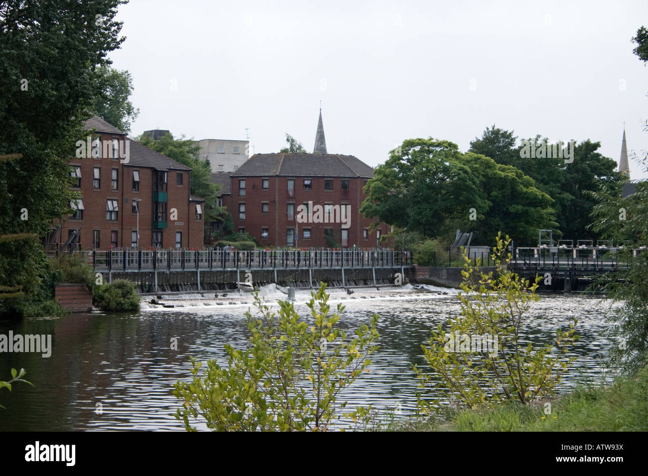 Blakes Lock the meeting of the rivers Kennet and Thames in Reading town ...