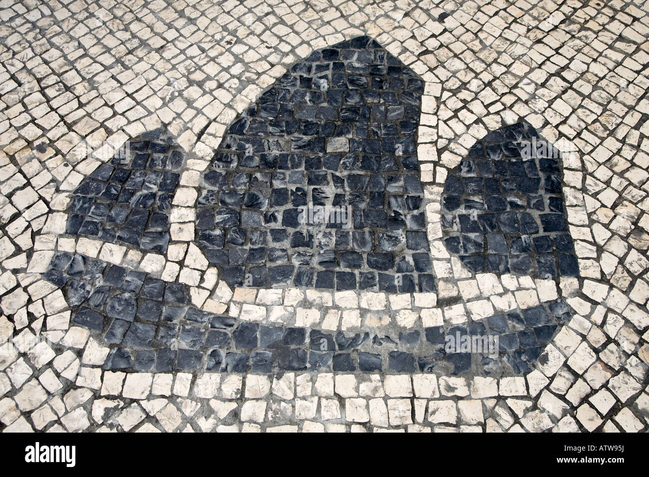 Mosaics Modernist Pavement on Macau Old Town Macau China Stock Photo ...
