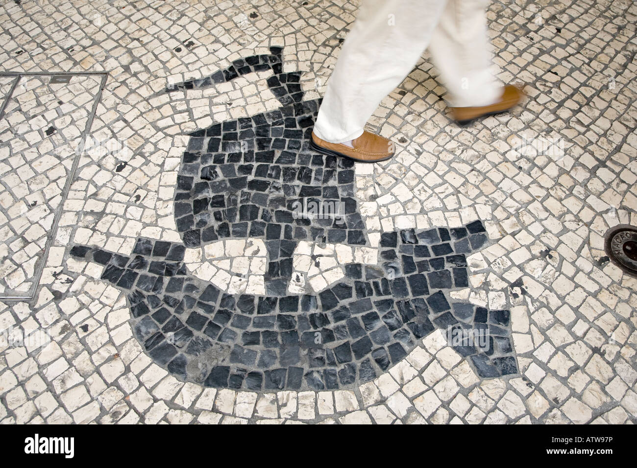 Mosaics Modernist Pavement on Macau Old Town Macau China Stock Photo ...