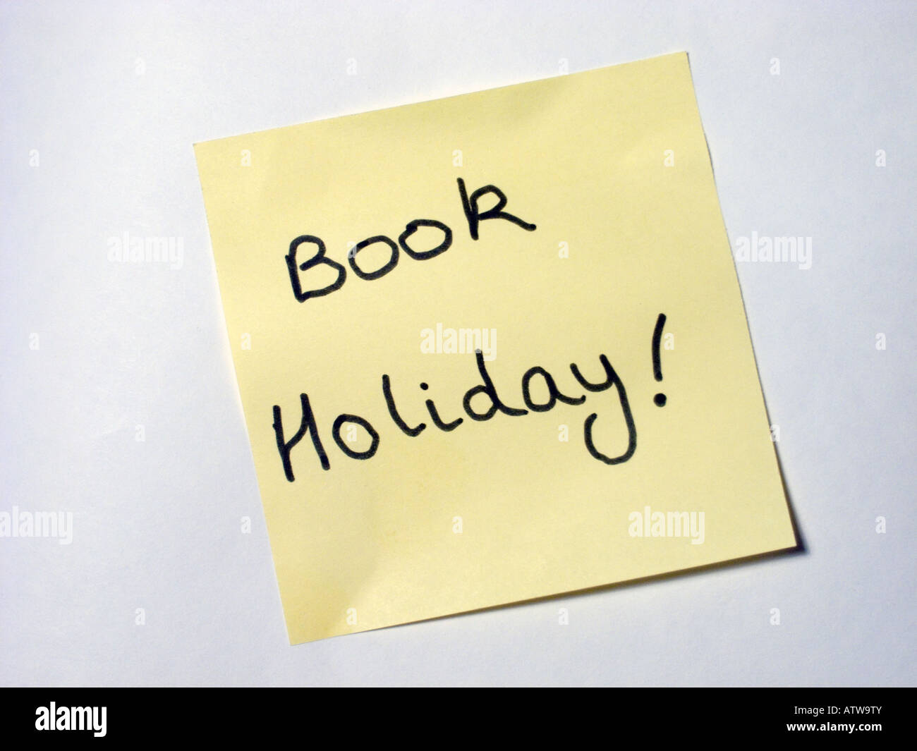 Book Holiday reminder note Stock Photo - Alamy