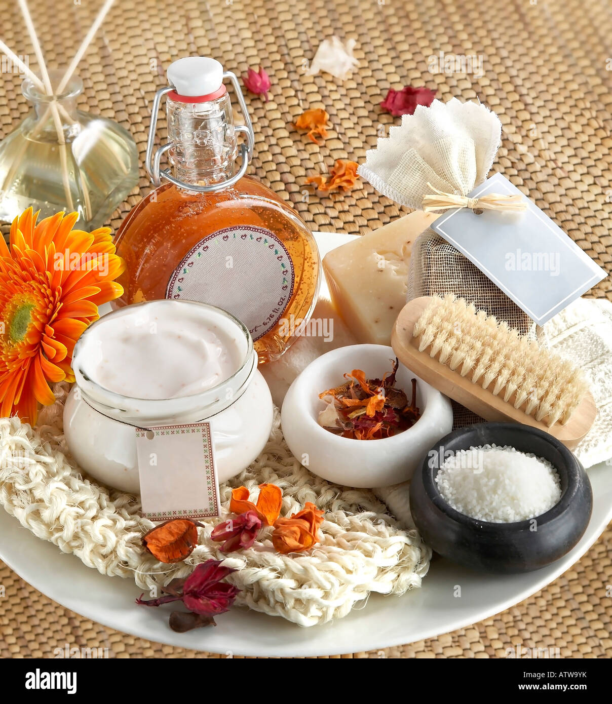 Aromatic sticks and bath salts Stock Photo - Alamy