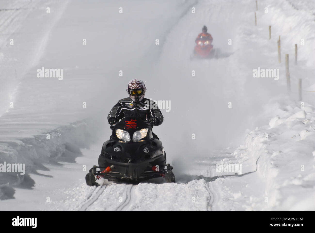 Snowmobile Drag Racing in the region of Charlevoix, Quebec, Canada ...