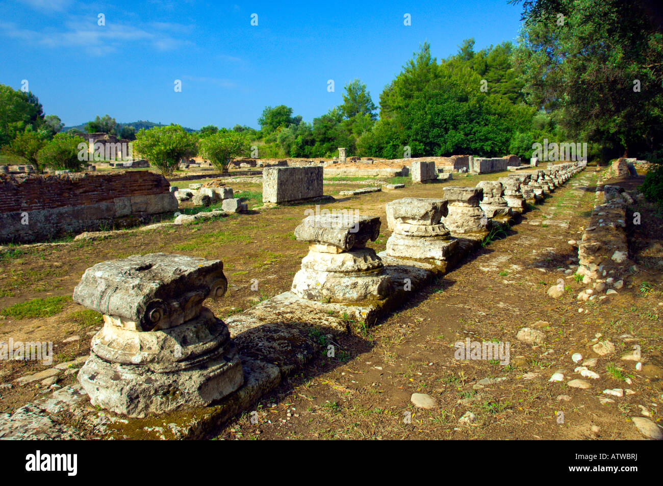 The archeological remains of the temples and buidings at ancient ...