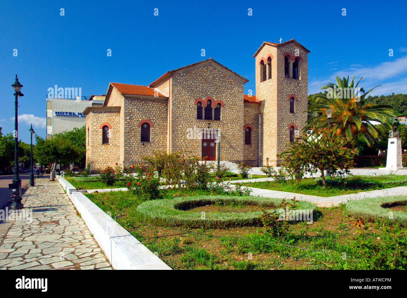 A traditional Greek church in modern Olympia Greece Stock Photo - Alamy