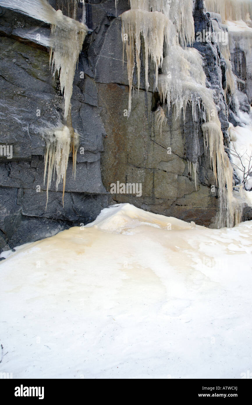 Ice build up during the winter months in the White Mountains New ...