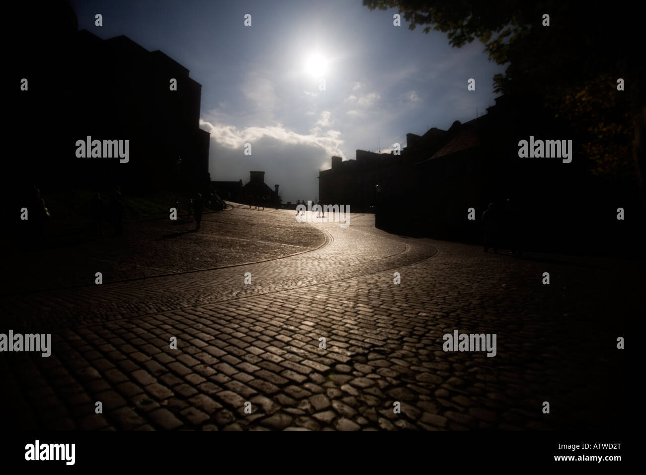 Cobblestone Street in Edinburgh, Scotland Stock Photo - Alamy