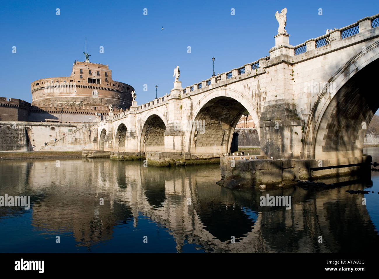 Castel Sant´Angelo and bridge, Rome. Italy Stock Photo - Alamy