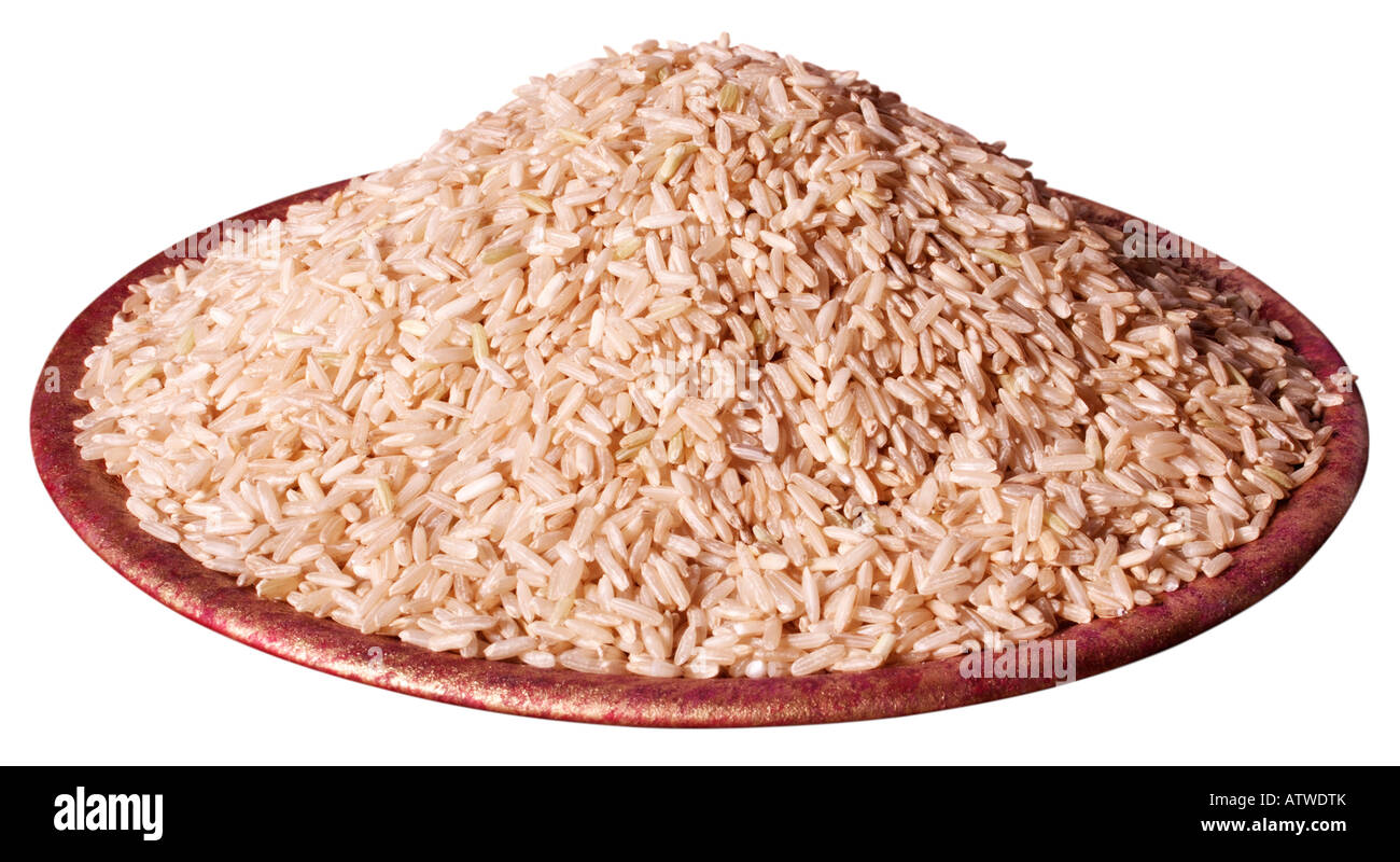 BOWL OF BROWN RICE CUT OUT Stock Photo - Alamy