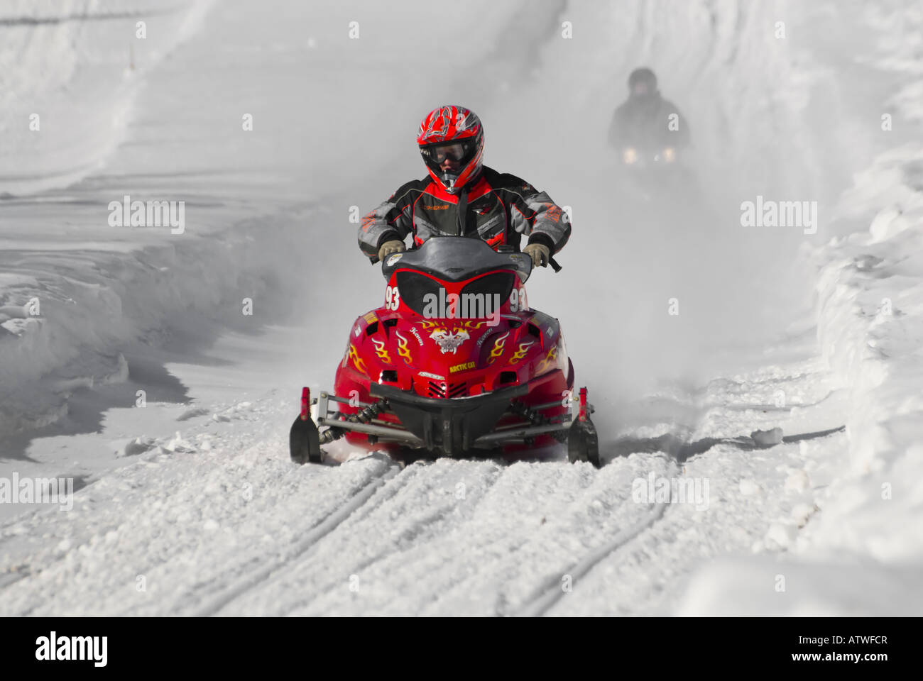 Snowmobile Drag Racing in the region of Charlevoix, Quebec, Canada ...