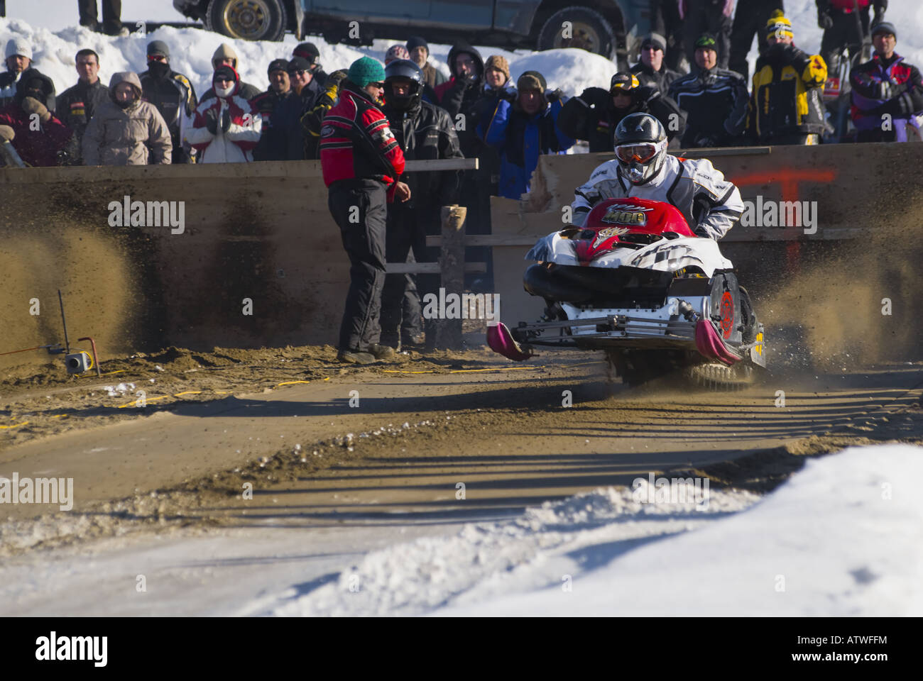 Snowmobile Drag Racing in the region of Charlevoix, Quebec, Canada ...