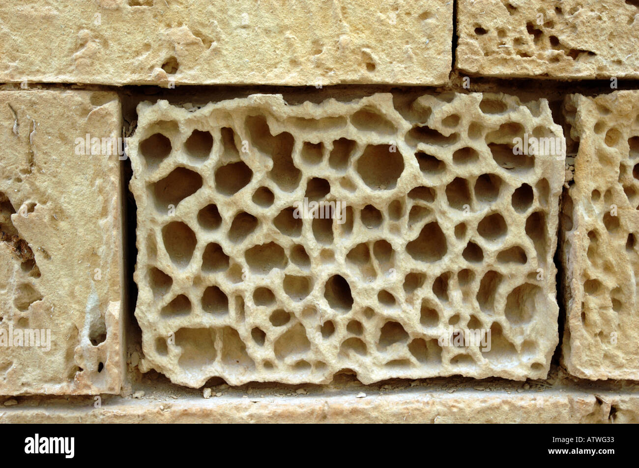 Brick that has eroded Stock Photo - Alamy