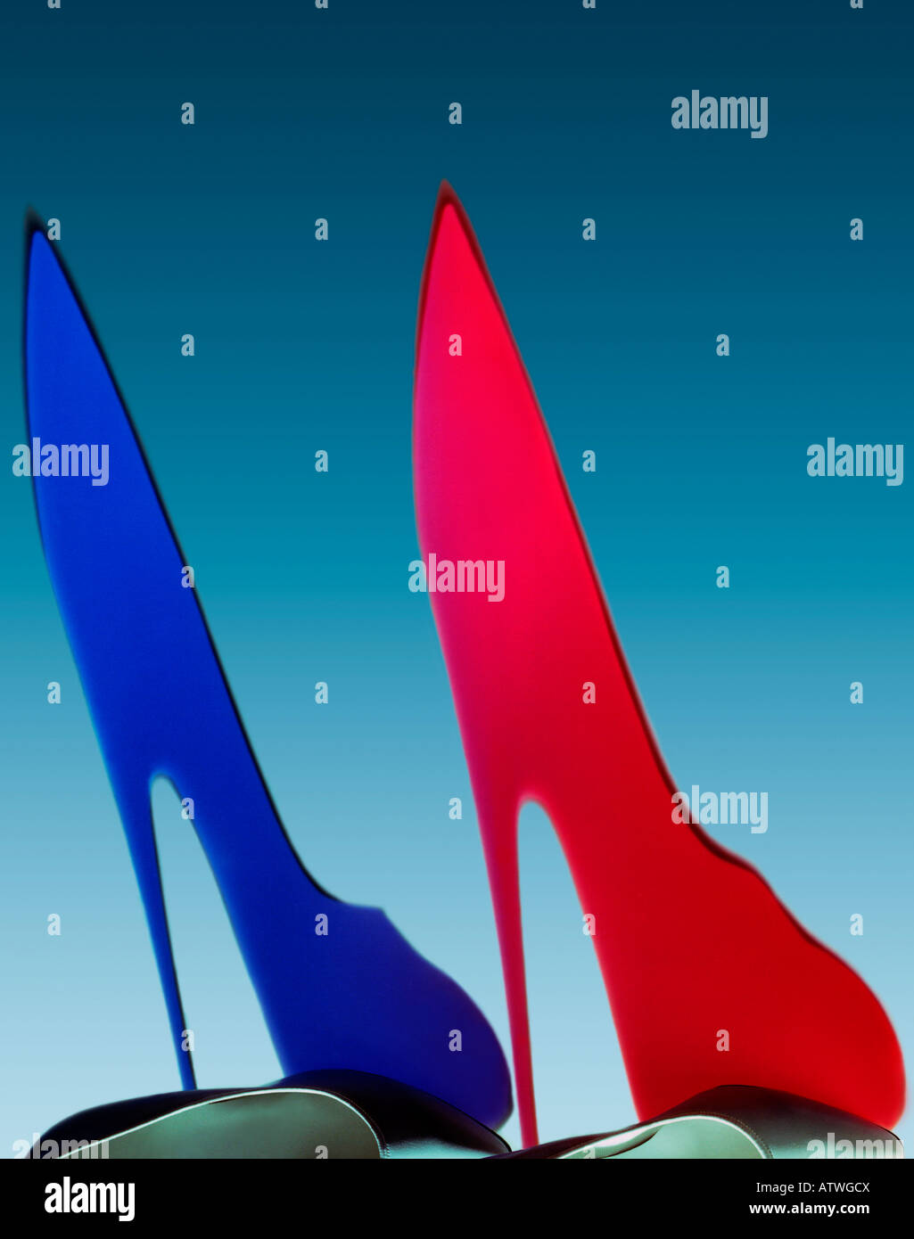 Blue and red heels hi-res stock photography and images - Alamy