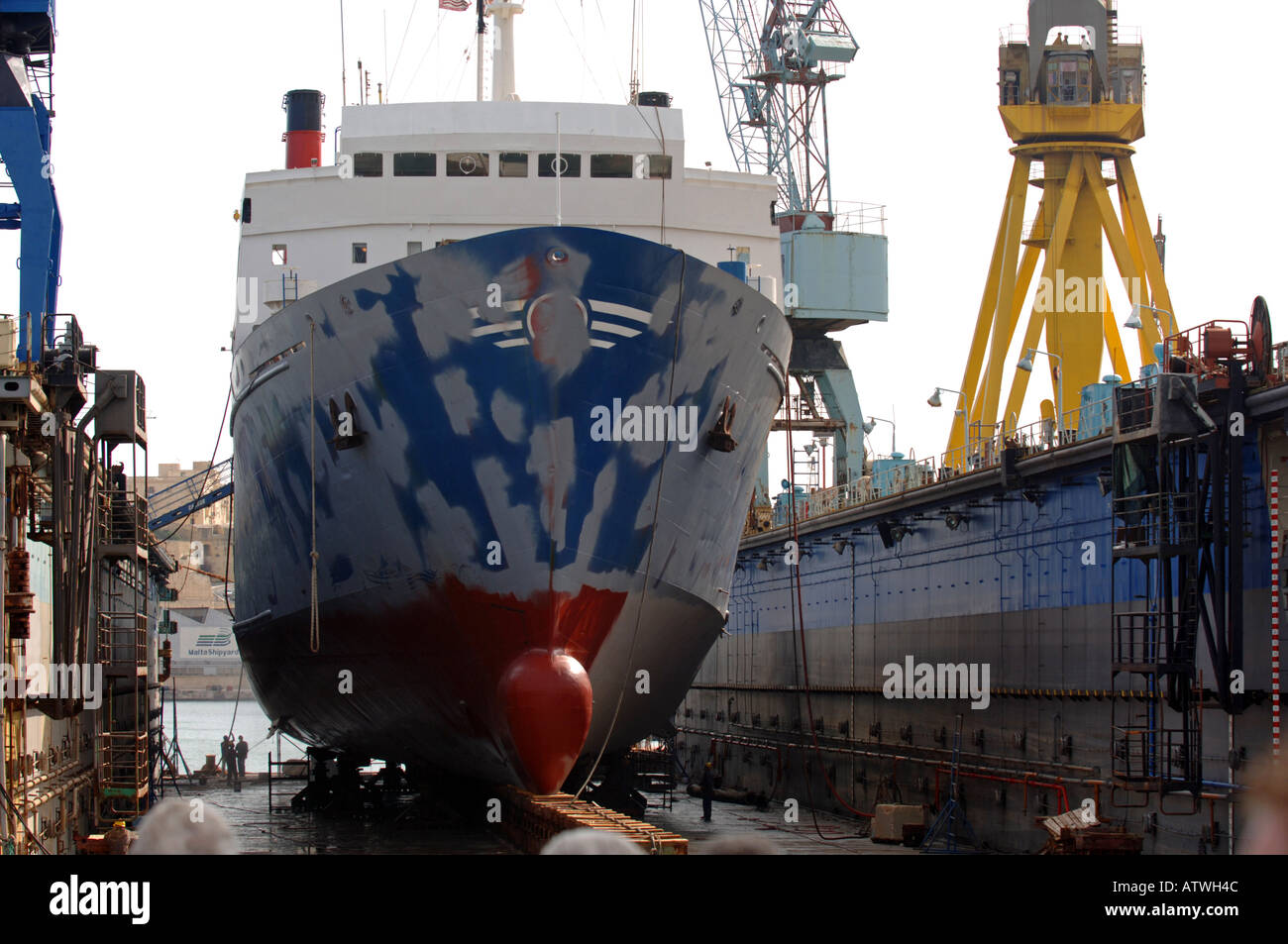Floating dock Grand Harbour Valletta The Island of Malta Stock Photo ...