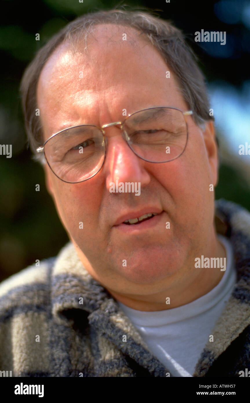 Balding man glasses head shot hi-res stock photography and images - Alamy