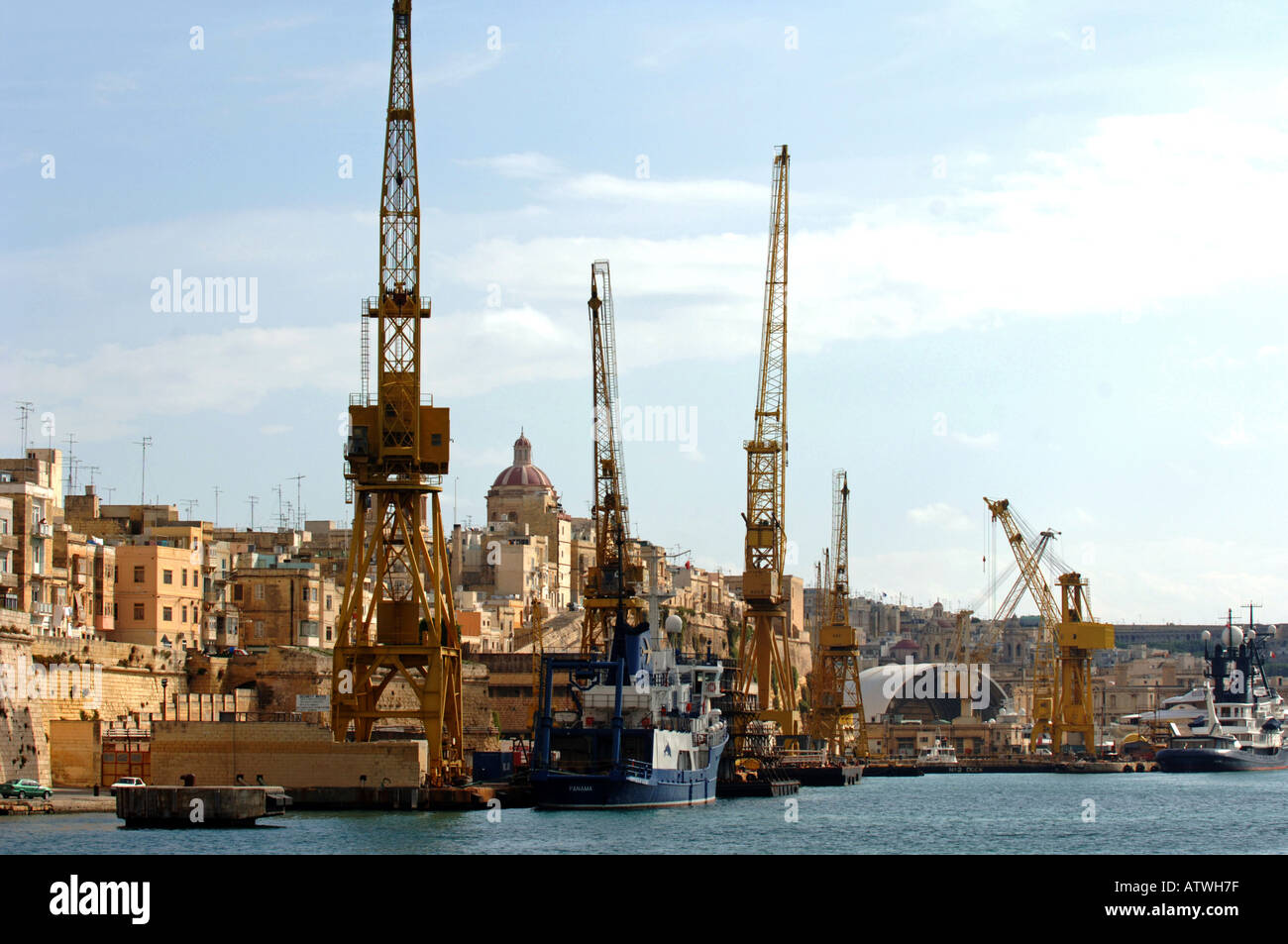 Dock area Grand Harbour Valletta The Island of Malta Stock Photo - Alamy