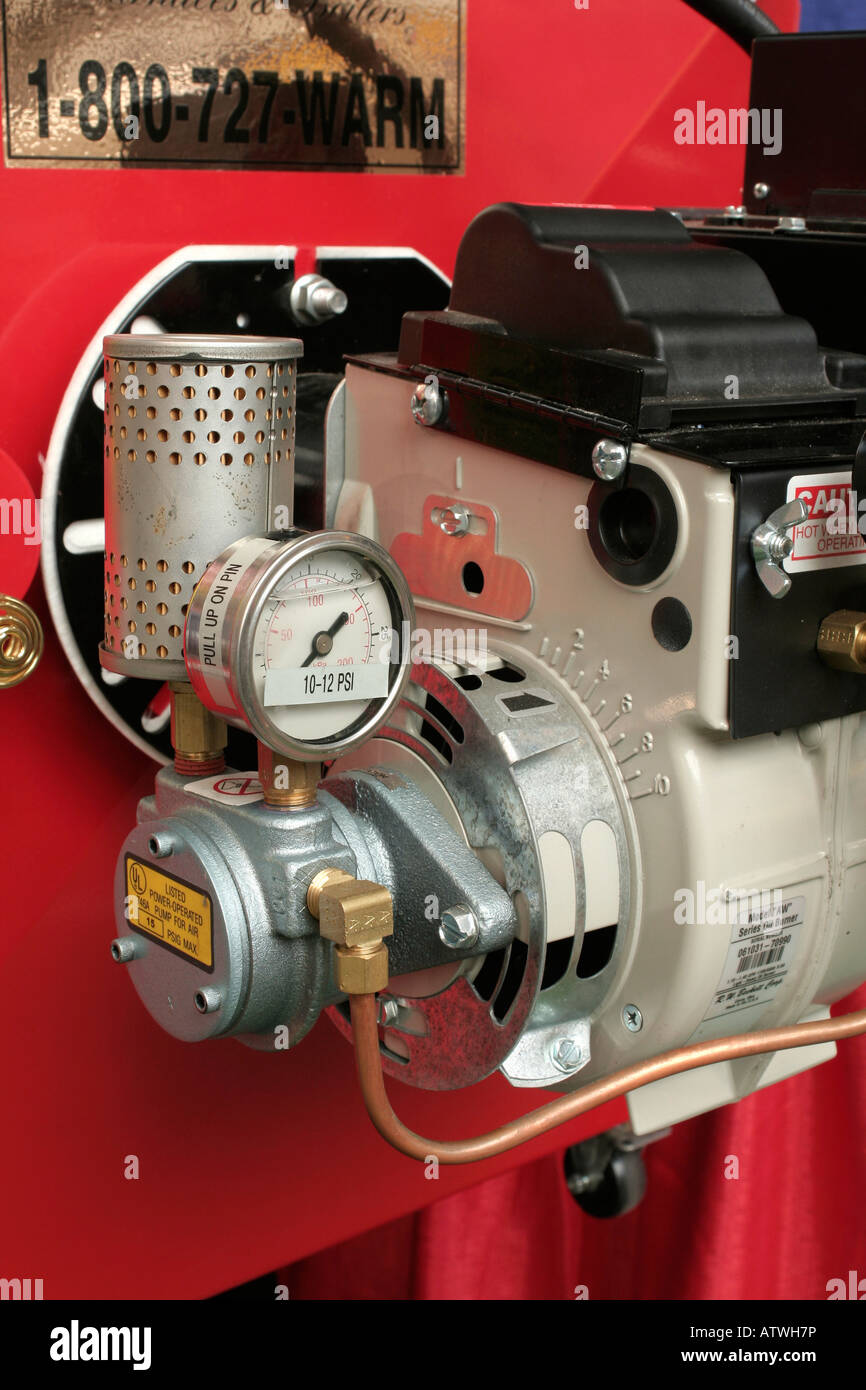 Waste oil furnace combustion air inlet control Stock Photo - Alamy