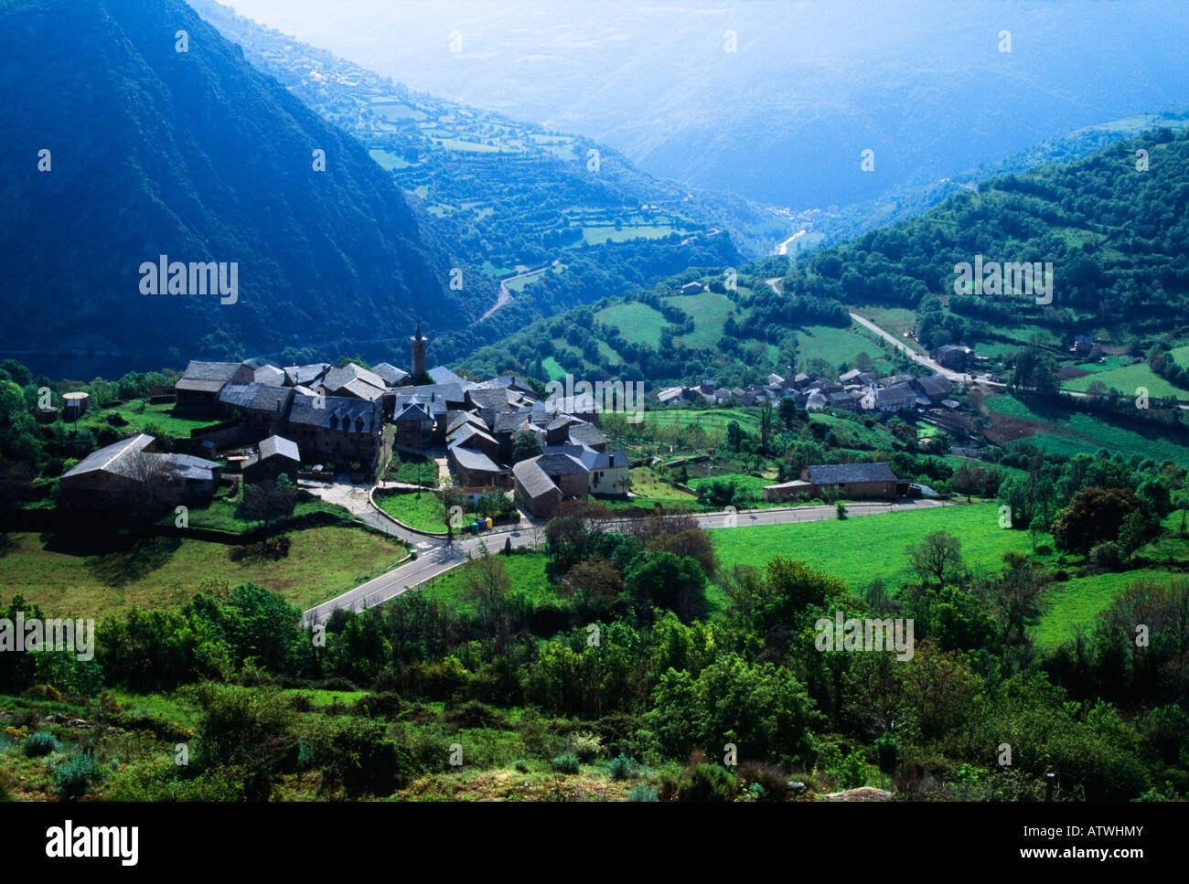 Village and valley in Switzerland Stock Photo - Alamy