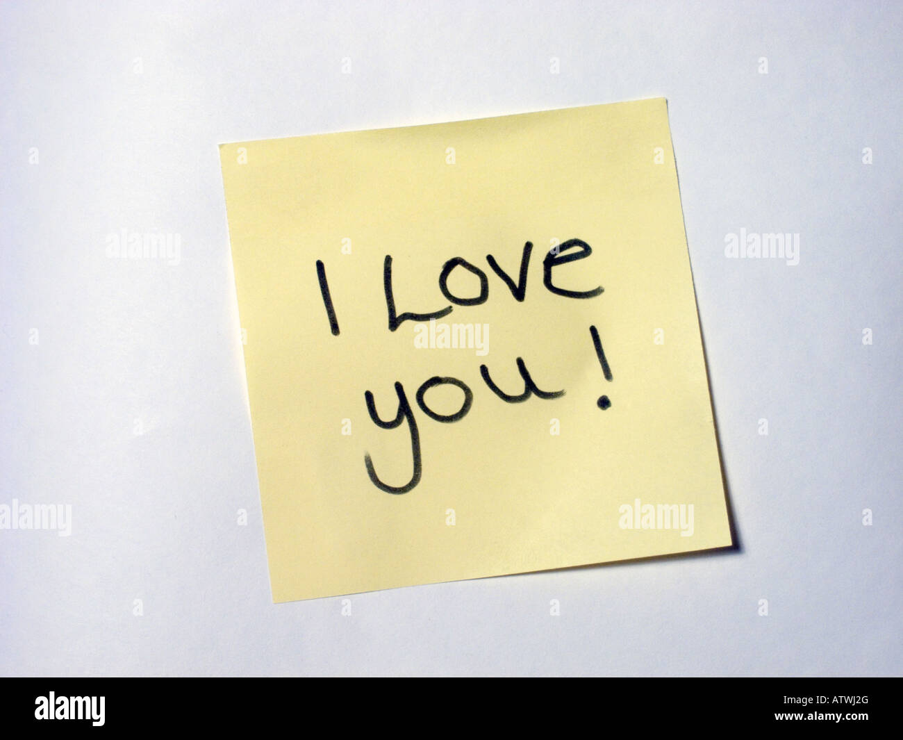 I Love You written note Stock Photo - Alamy