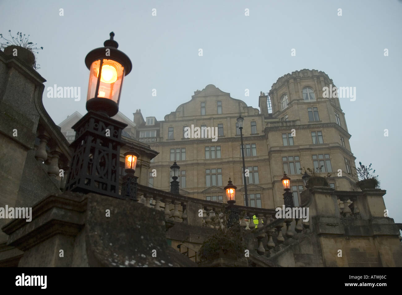 Victorian Lights on the walkway from Parade Gardens park in the centre ...